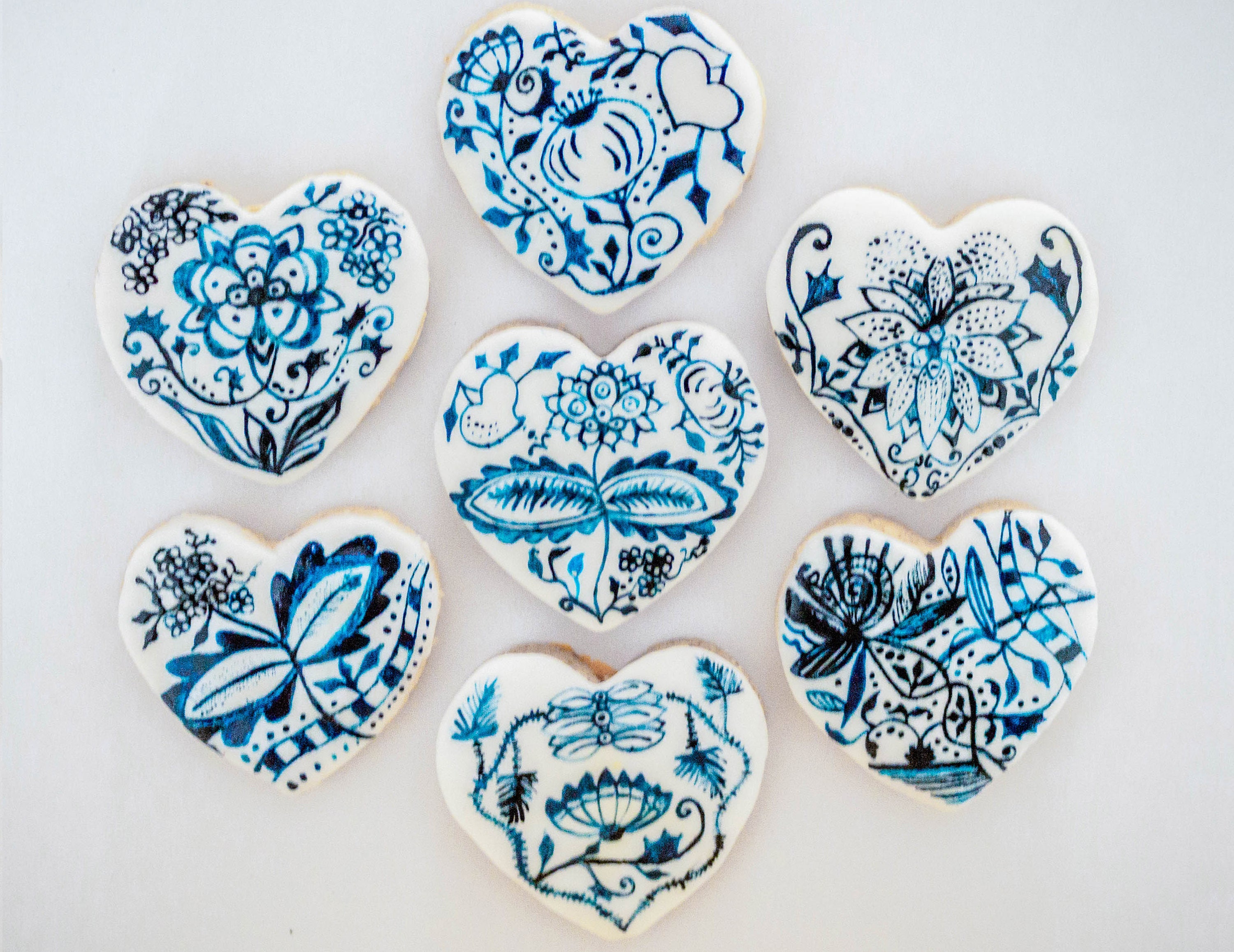 Hand-painted "porcelain" Heart Cookies Dairy-free Gluten-free - Etsy