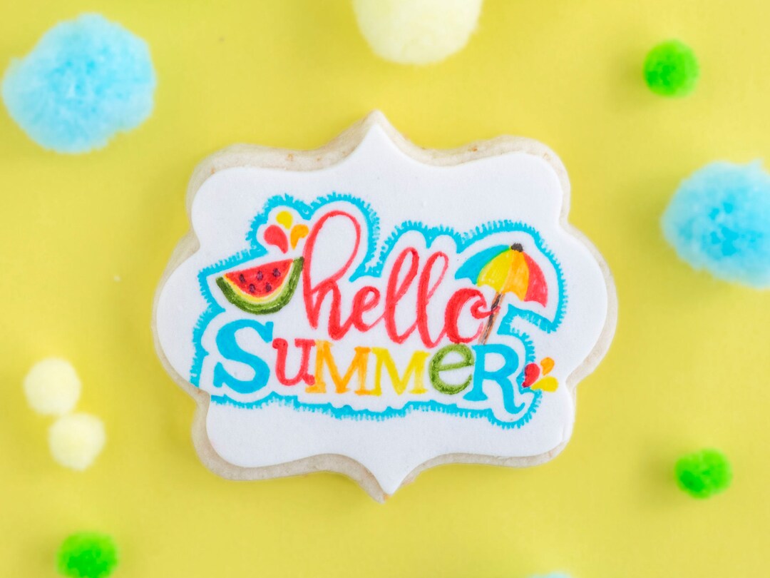 Hello Summer Hand-painted Sugar Cookies Vegan Gluten-free - Etsy