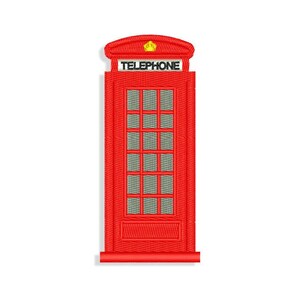 Red Telephone Box Embroidery Design Files | Etsy