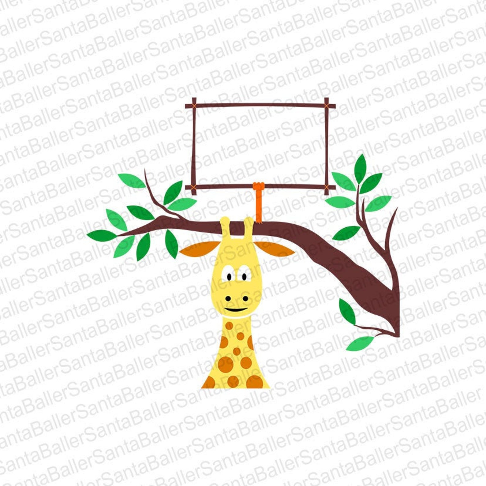 Giraffe Frame SVG and PNG Files - Etsy UK
