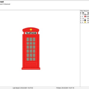 Red Telephone Box Embroidery Design Files - Etsy