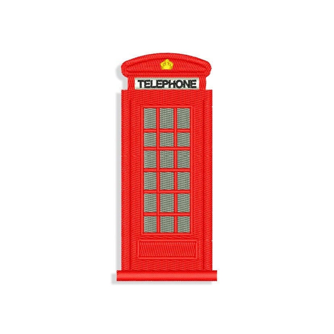 Red Telephone Box Embroidery Design Files - Etsy