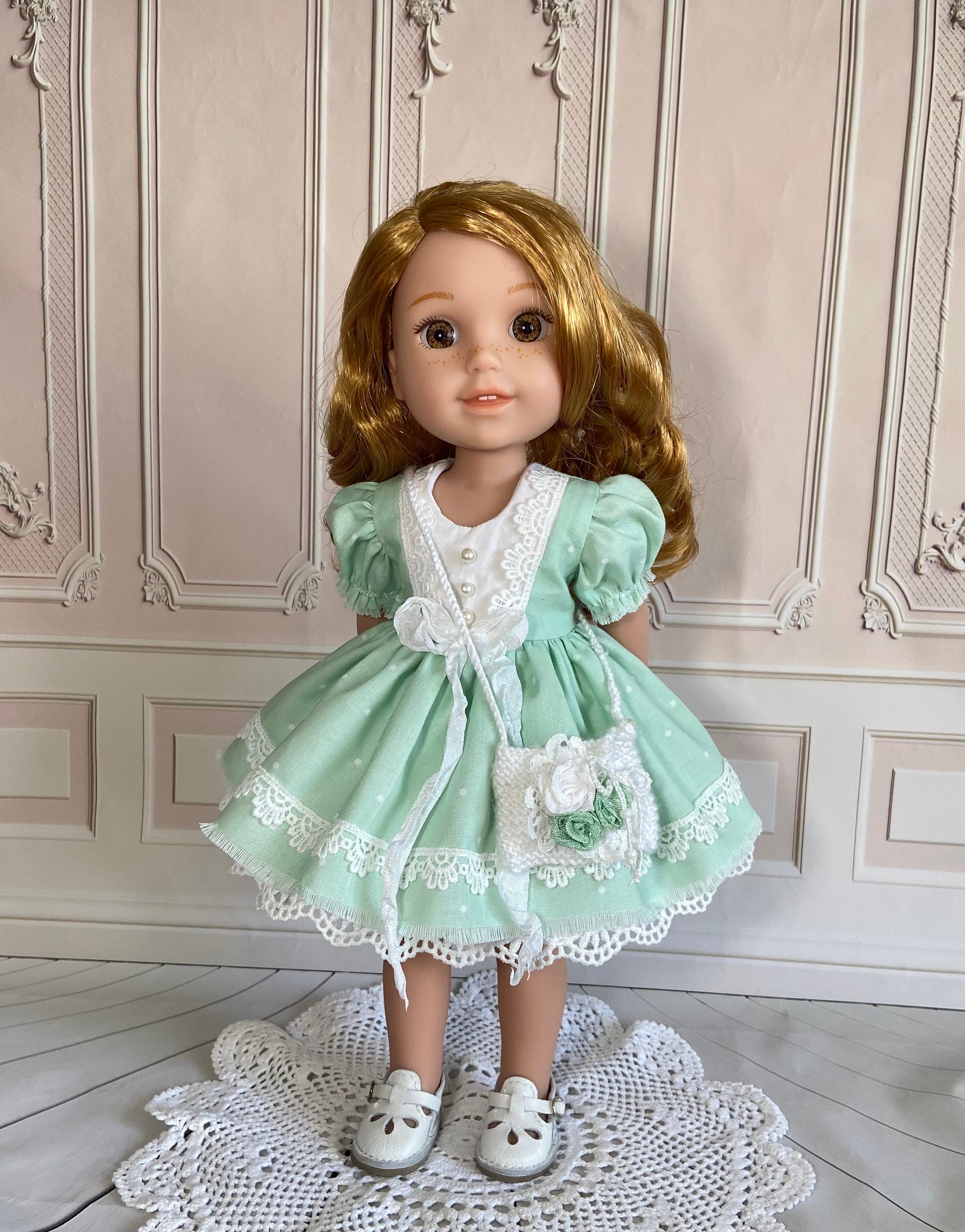 WW Doll Clothes, Wellie Wishers Outfit Dress,underskirt, Crocheted ...