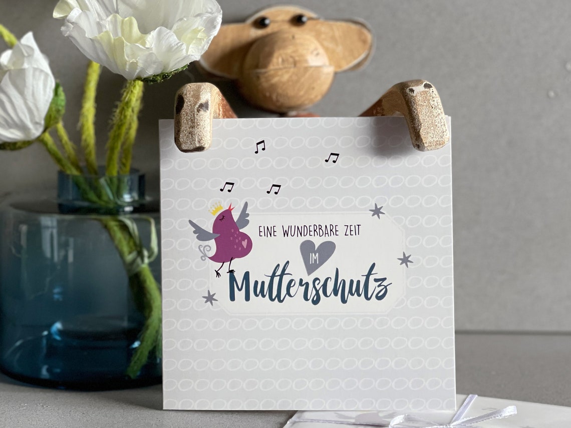 Grußkarte zum Abschied in den Mutterschutz / in die Babypause | Etsy