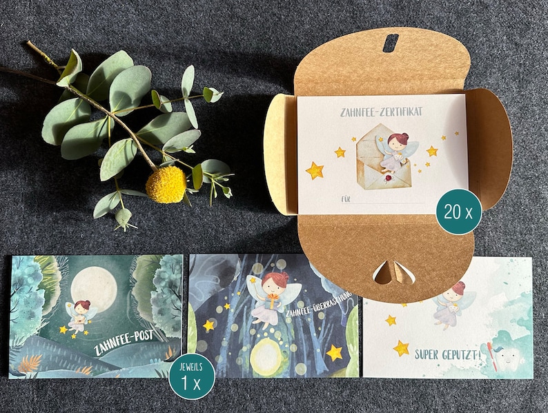 Set 20 x Zahnfee Zertifikate/Urkunden + 3 süße Zahnfee-Grußkarten - Etsy.de