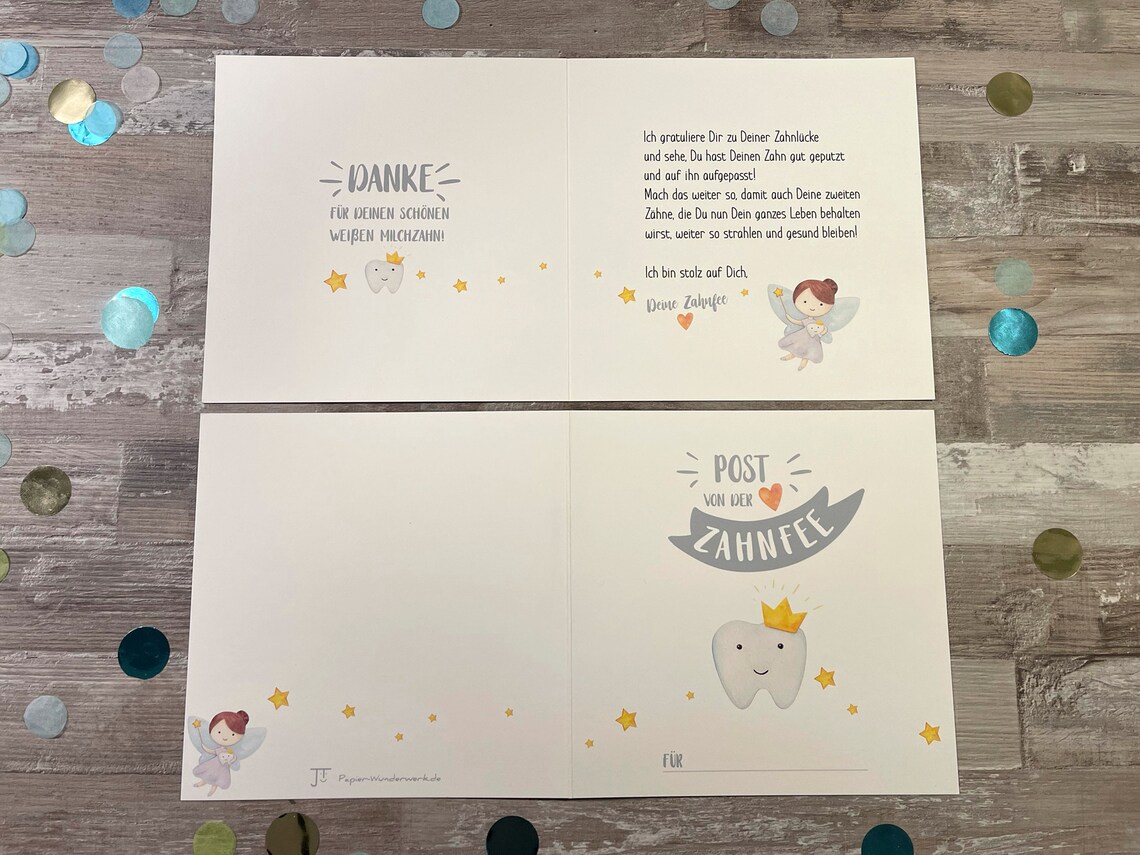 Post von der Zahnfee Karte mit Zertifikat / Zahnkalender - Etsy