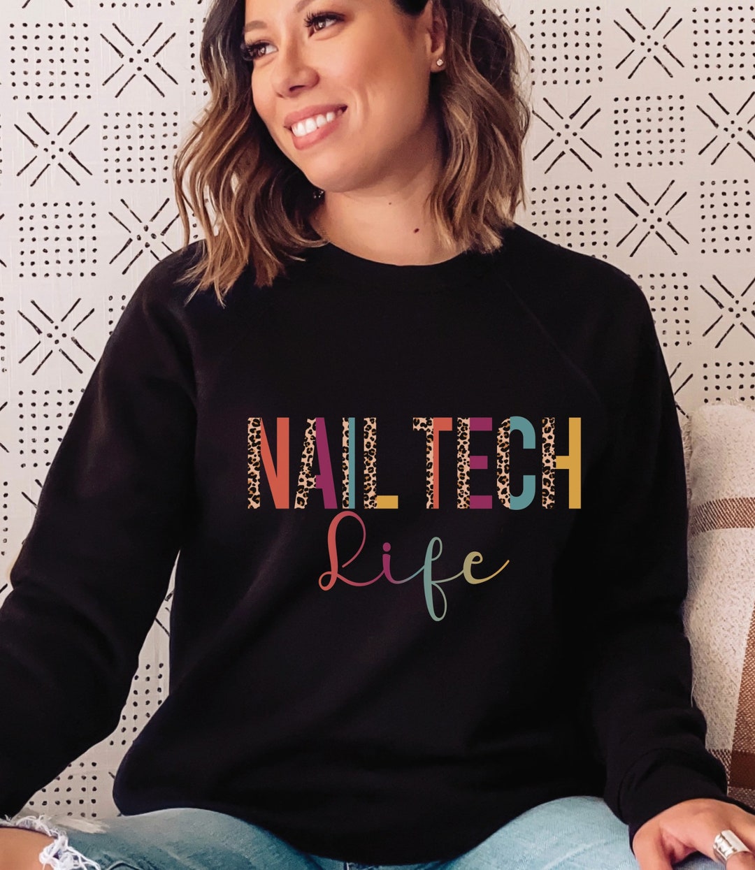 Nail Tech Life Crewneck Sweatshirt, Nail Tech Shirt for Nail Artist ...
