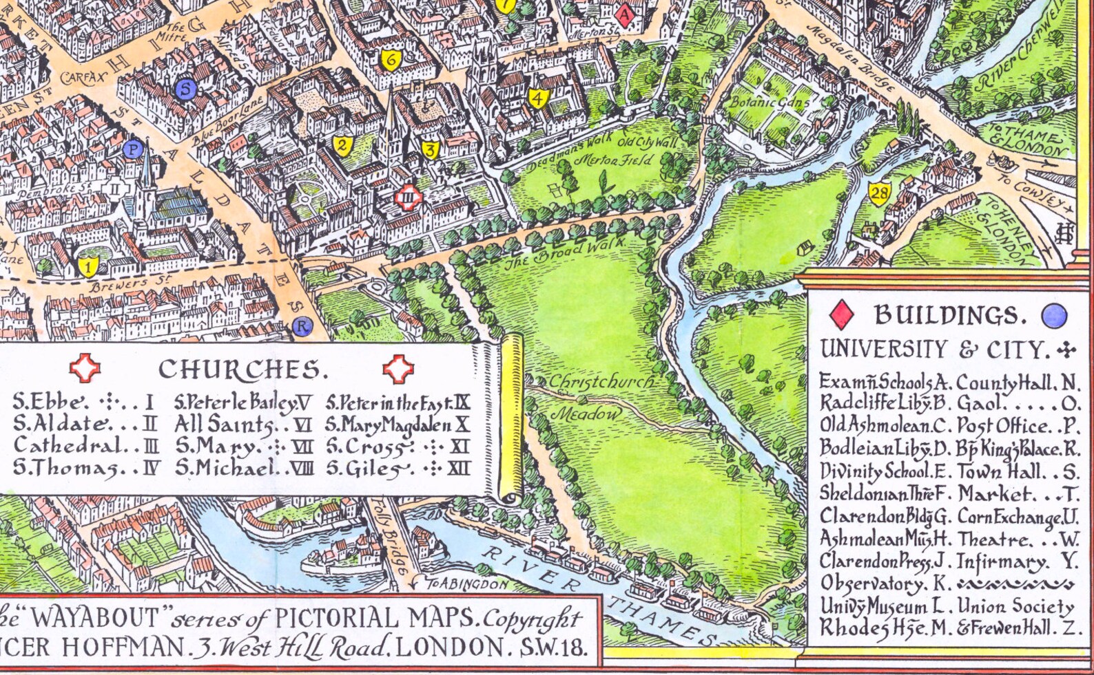 OXFORD University Map ENGLAND Vintage Wall Art Campus - Etsy