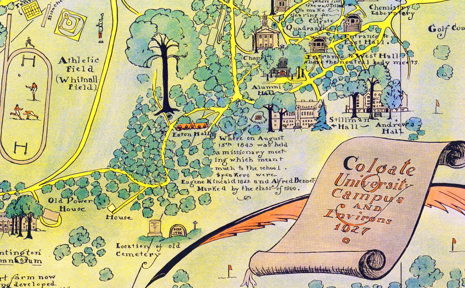 COLGATE University Map HAMILTON NY Vintage Wall Art Campus - Etsy UK