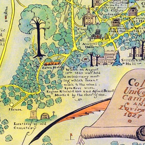 COLGATE University Map HAMILTON NY Vintage Wall Art Campus - Etsy UK