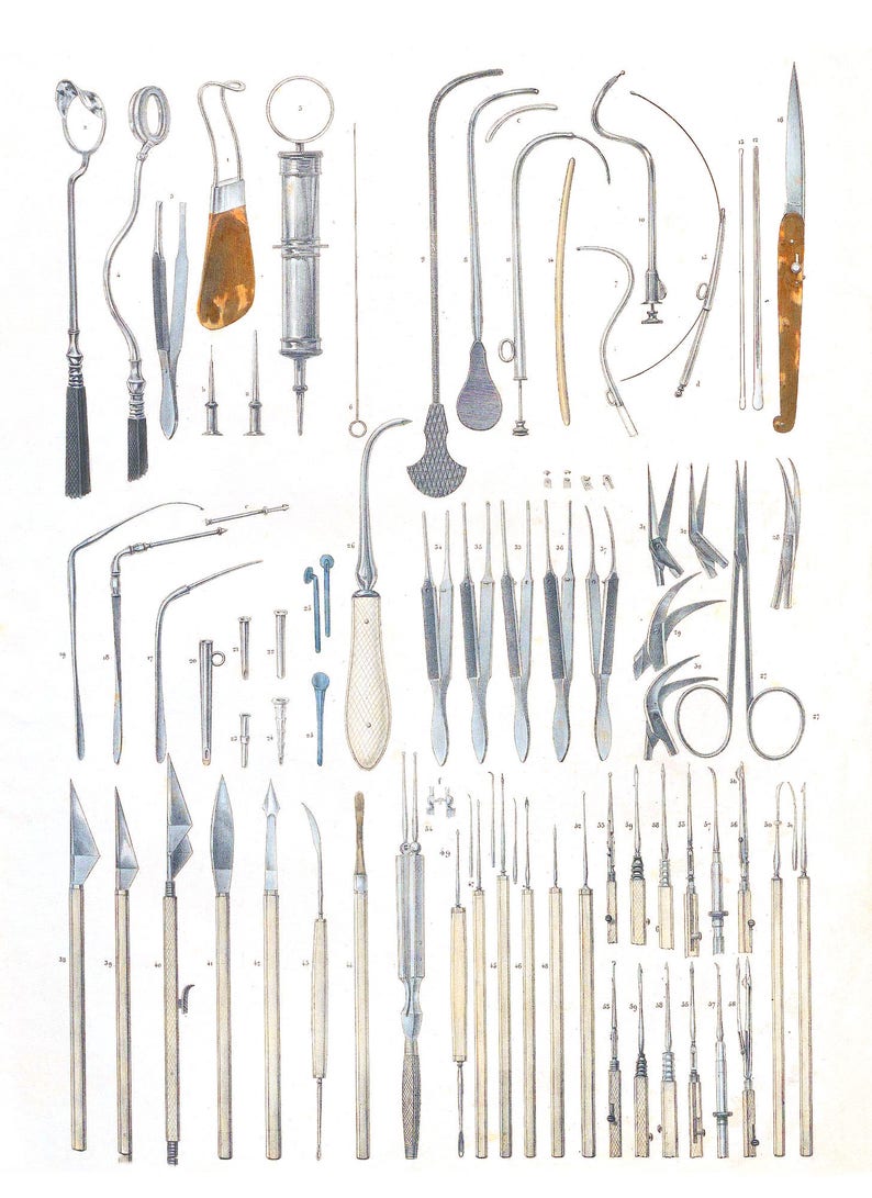 Anatomy Art OTORHINOLARYNGOLOGY TOOLS Medical Student Gift, Anatomical ...