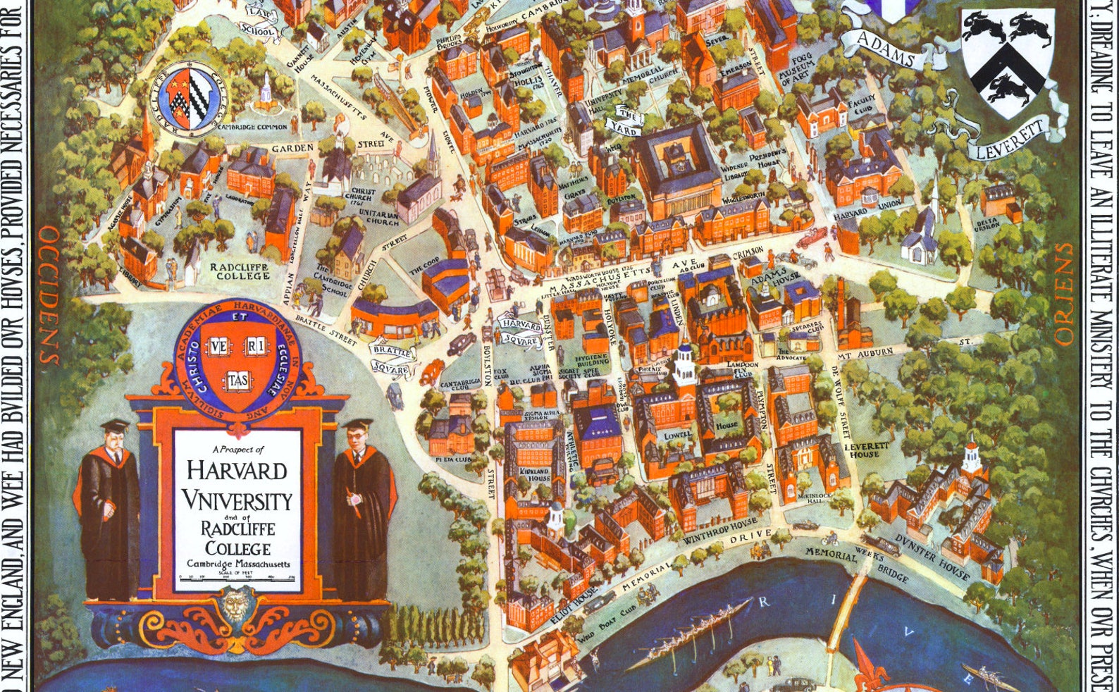 HARVARD University Map MASSACHUSETTS Vintage Wall Art Campus - Etsy