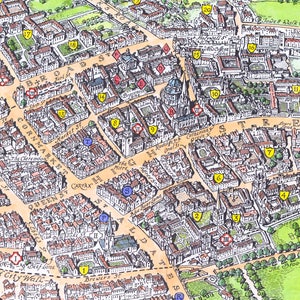 OXFORD University Map ENGLAND Vintage Wall Art Campus - Etsy