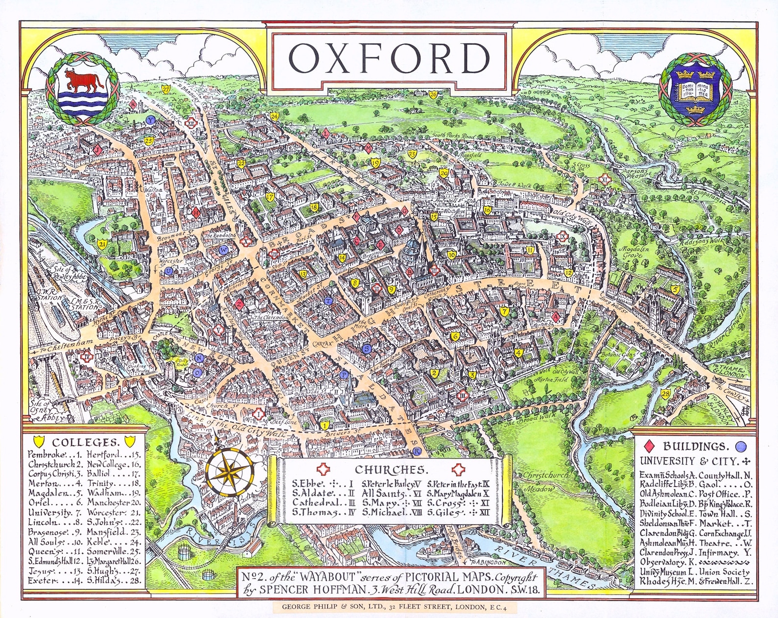 OXFORD University Map ENGLAND Vintage Wall Art Campus - Etsy