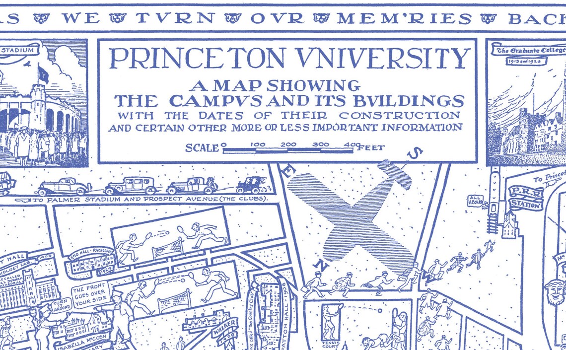 PRINCETON University Map NEW JERSEY Vintage Wall Art Campus - Etsy