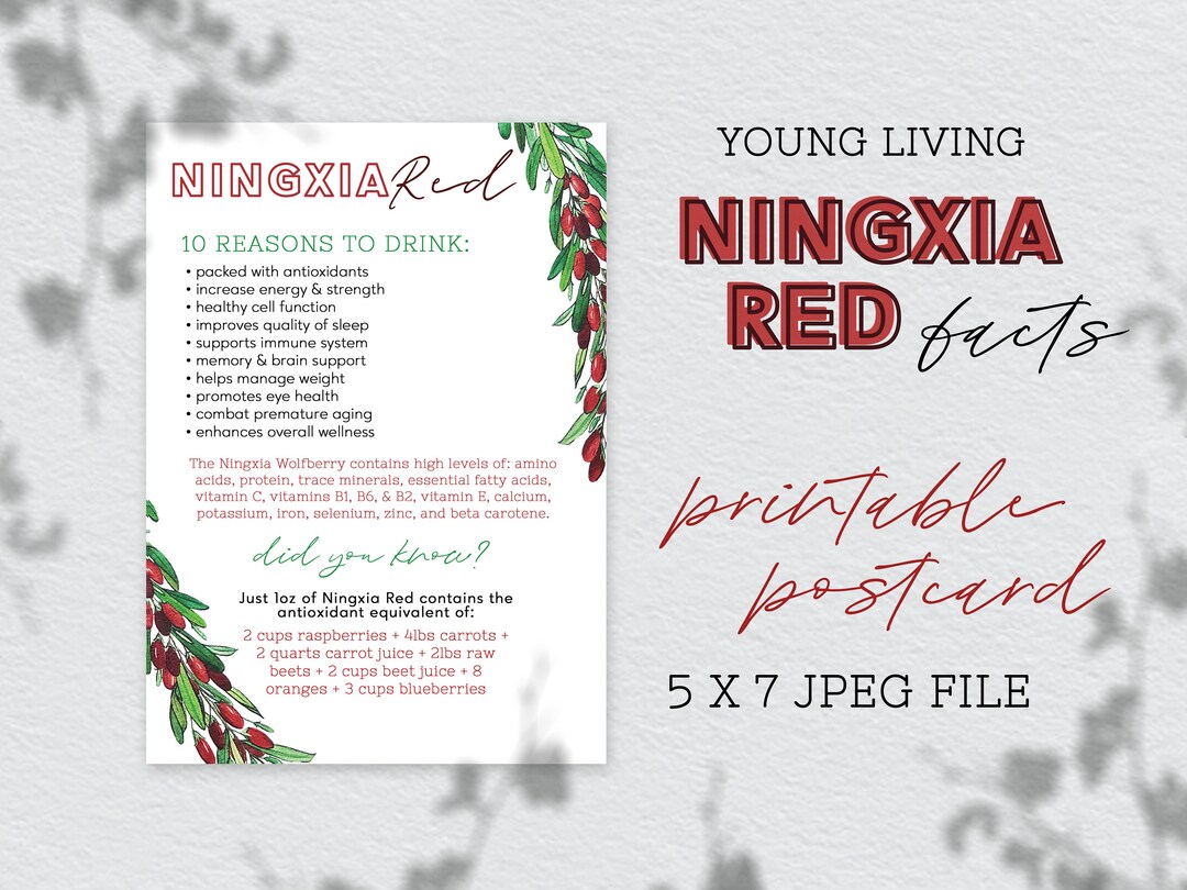 Ningxia Red Facts Printable 5x7 Postcard, Digital Instant Download ...