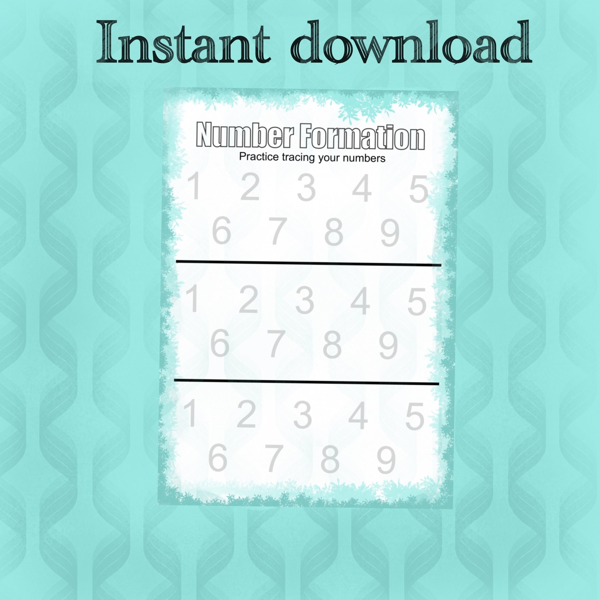 Number Formation Printable Sheet Direct Instruction Teaching - Etsy