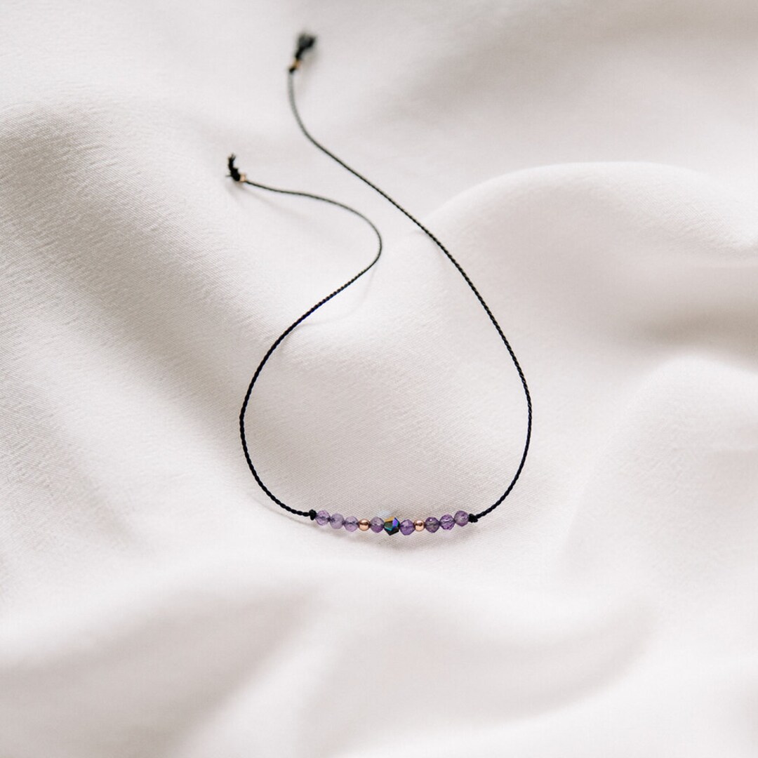 PEACE Amethyst Wish String Bracelet - Etsy