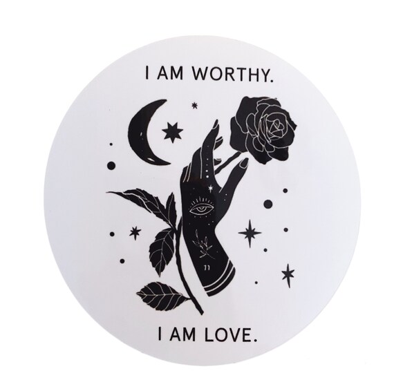I Am Worthy. I Am Love Vinyl Sticker - Etsy