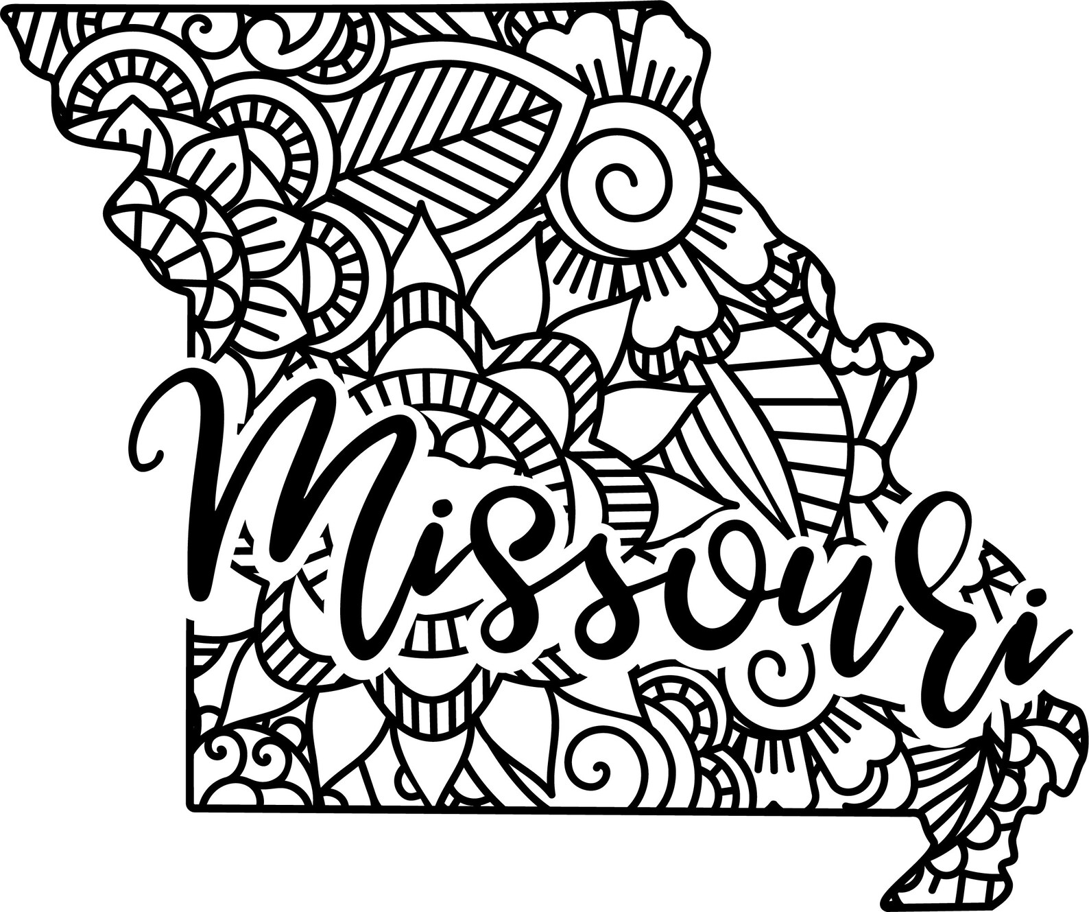 Missouri State Shape Mandala Zentangle Counted Cross Stitch - Etsy