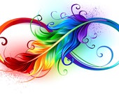 Rainbow Colored Infinity Symbol Feather Counted Cross Stitch - Etsy Canada