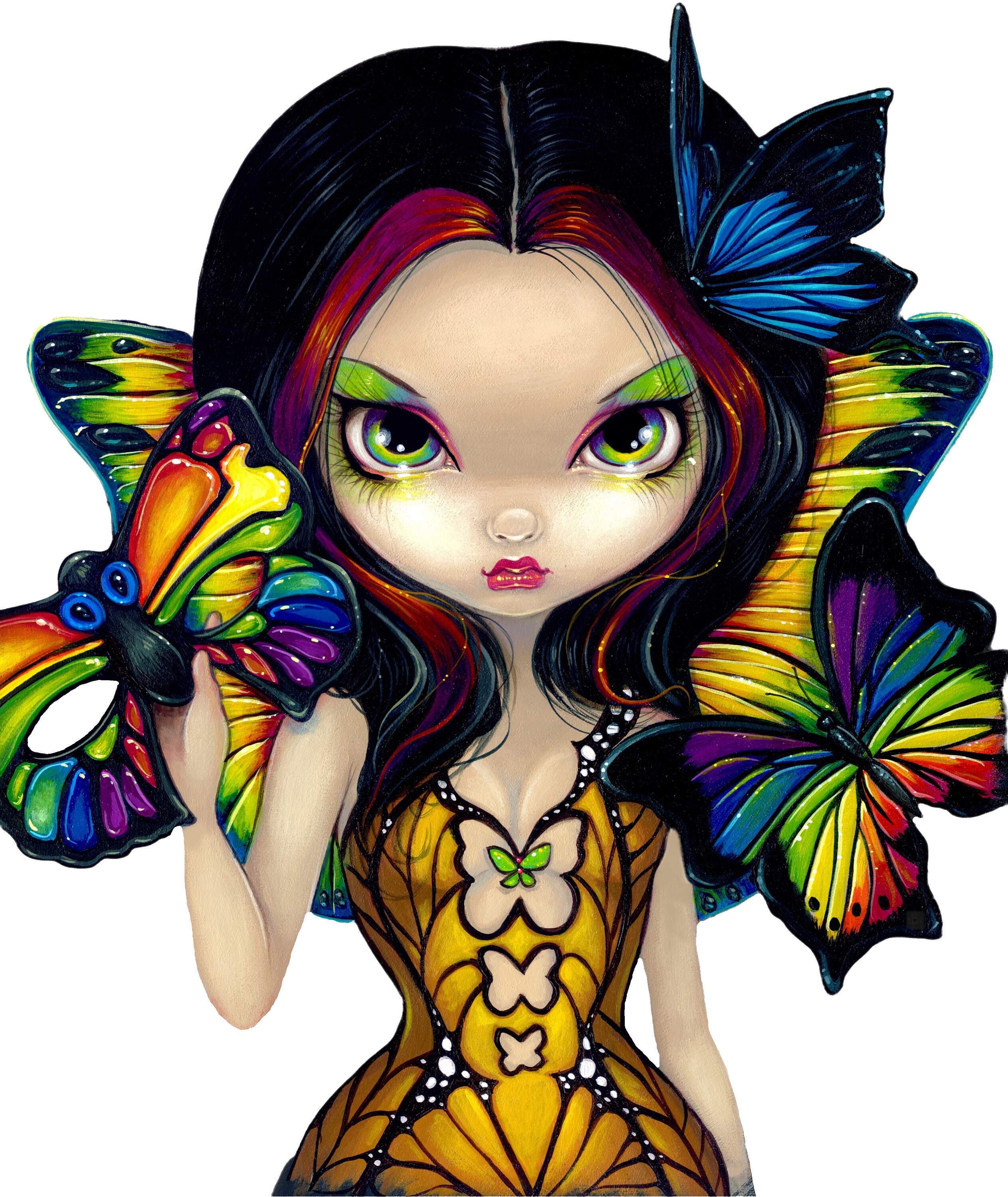 Faerie With Beautiful Butterfly Mask and Wings Strangeling - Etsy