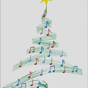 Musical Notes Christmas Tree Counted Cross Stitch Pattern - Etsy