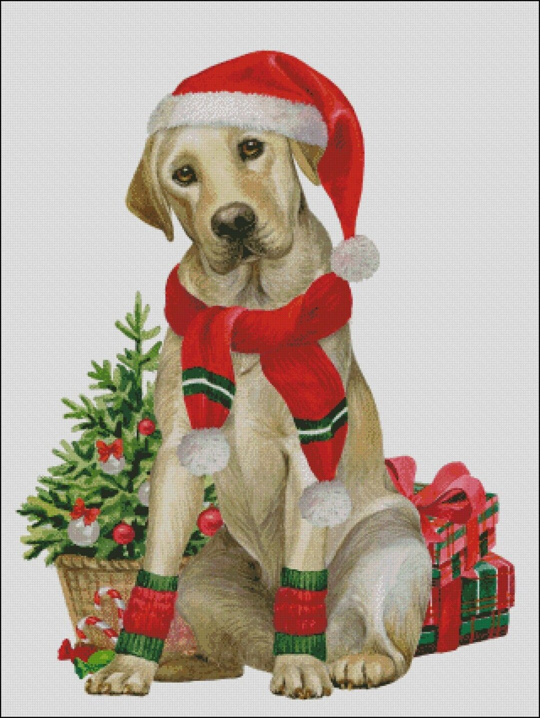 Yellow Labrador Retriever Dog Christmas Decor Counted Cross - Etsy