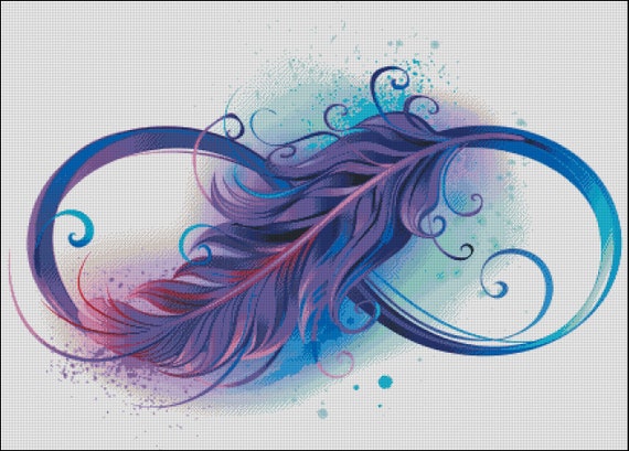 Infinity Symbol With Peacock Feather