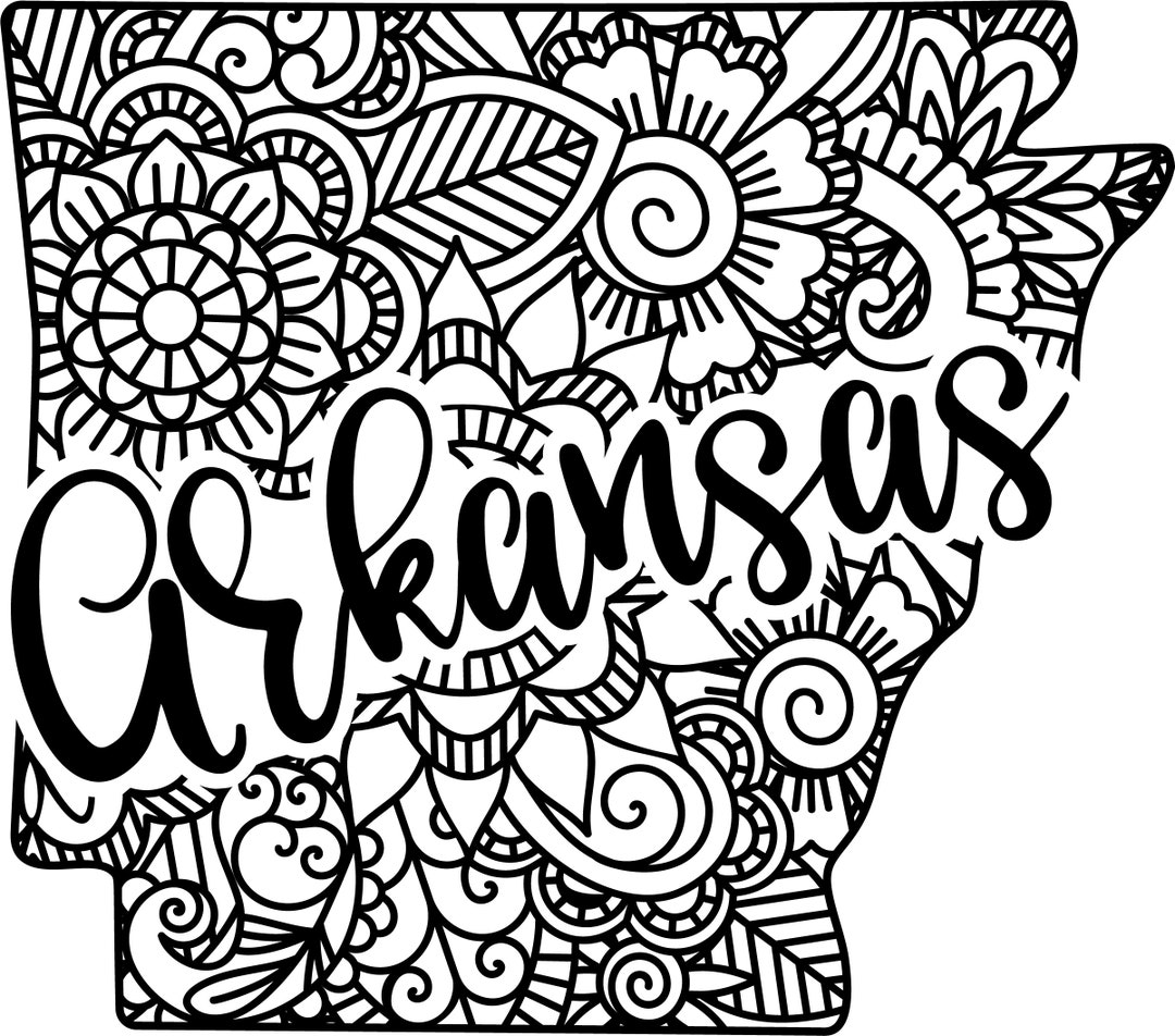 Arkansas State Shape Mandala Zentangle Counted Cross Stitch Pattern ...