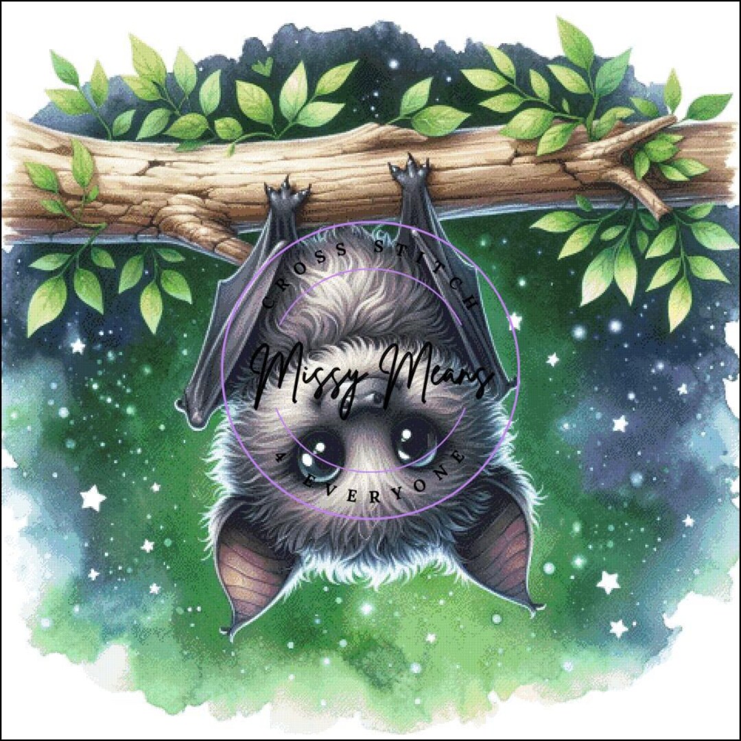A Bat Whimsical Cross Stitch Pattern: (digital PDF) - Etsy