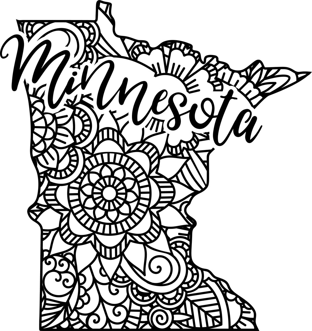 Minnesota State Shape Mandala Zentangle Counted Cross Stitch Pattern ...