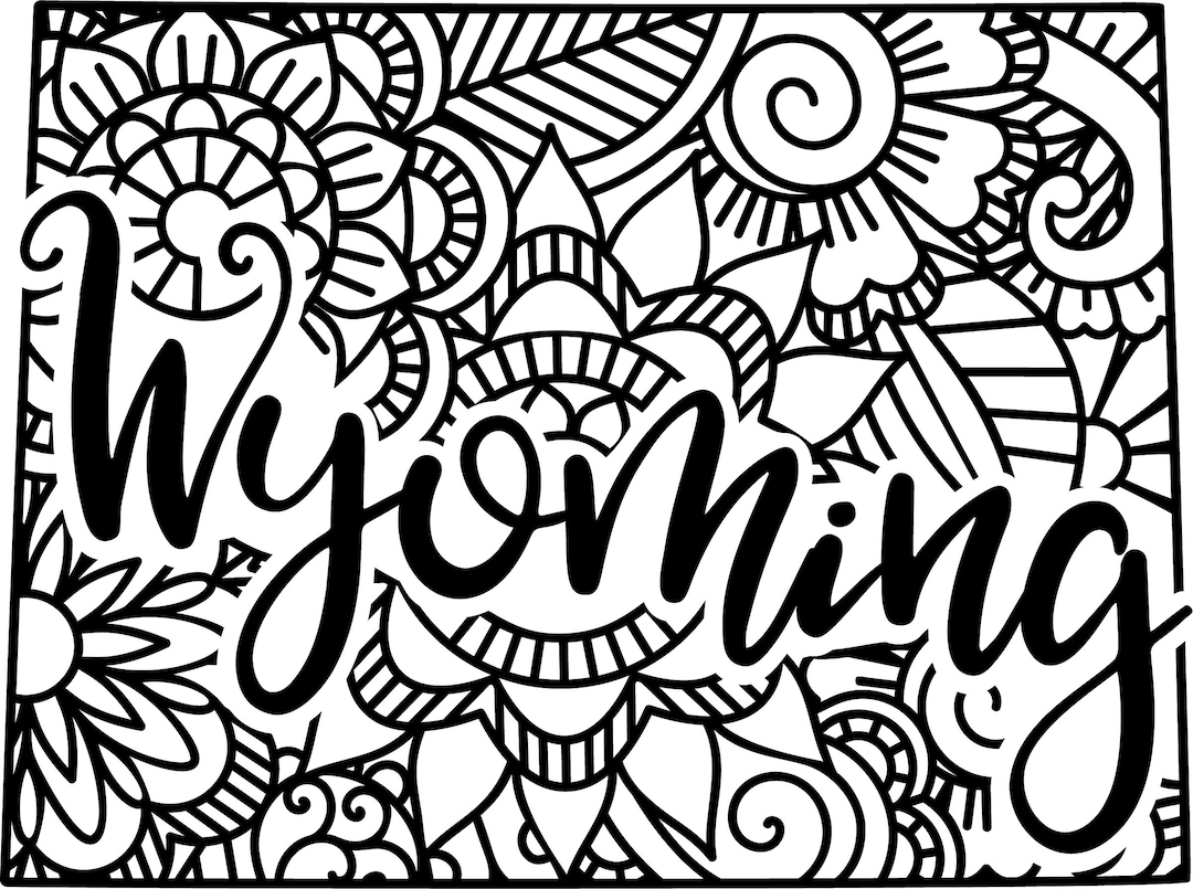 Wyoming State Shape Mandala Zentangle Counted Cross Stitch Pattern ...