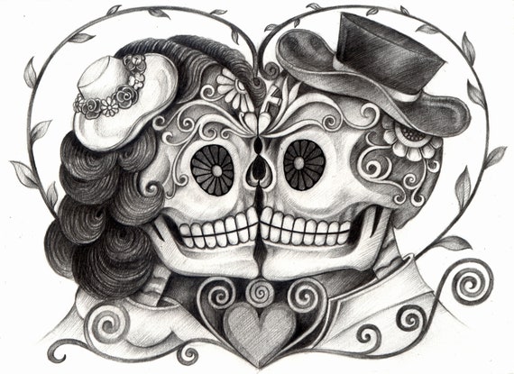 Skeleton Bride And Groom Tattoos