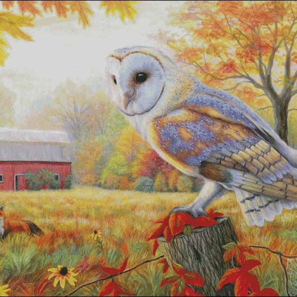 Red Barn Cross Stitch - Etsy