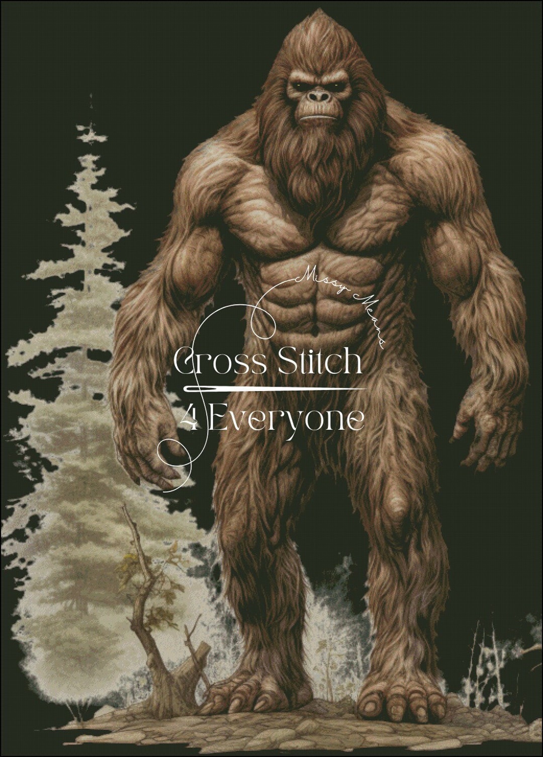 Sasquatch Big Foot Fantasy Counted Cross Stitch Pattern Digital Pdf - Etsy