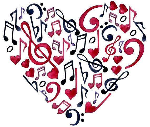Notes De Musique En Forme De Coeur