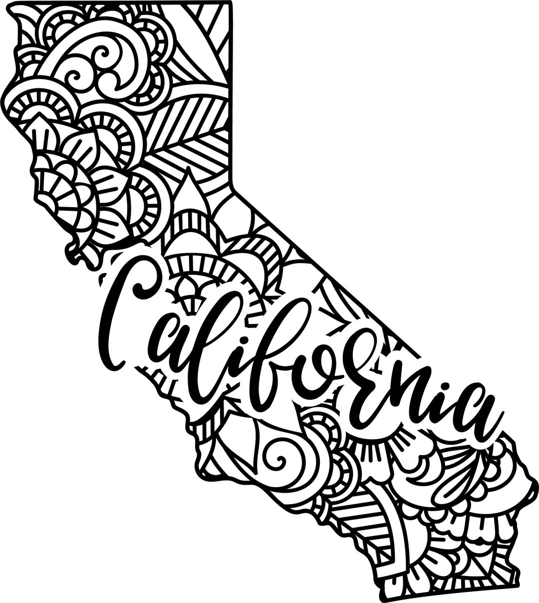 California State Shape Mandala Zentangle Counted Cross Stitch Pattern ...