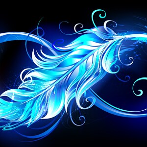 Electric Blue Infinity Symbol With Feather Counted Cross Stitch Pattern ...