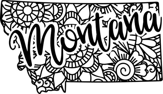 Montana State Shape Mandala Zentangle Counted Cross Stitch | Etsy