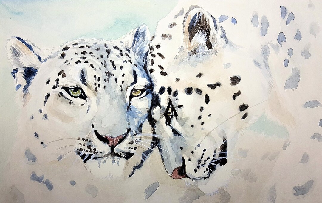Snow Leopard Couple Wild Cats Counted Cross Stitch Pattern - Etsy