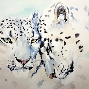 Snow Leopard Couple Wild Cats Counted Cross Stitch Pattern - Etsy