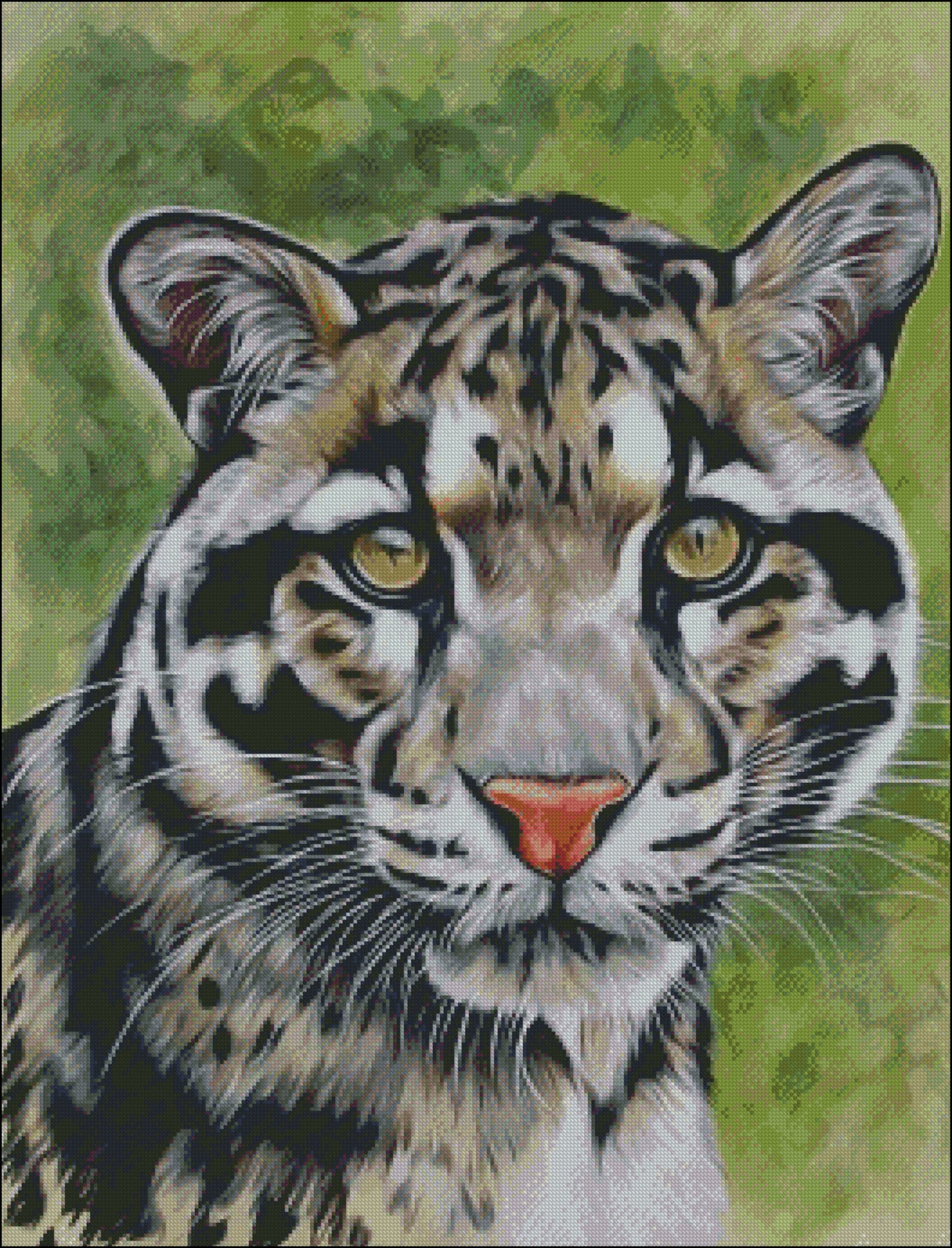 Clouded Leopard Big Wild Cat Digital Counted Cross Stitch Pattern Pdf ...