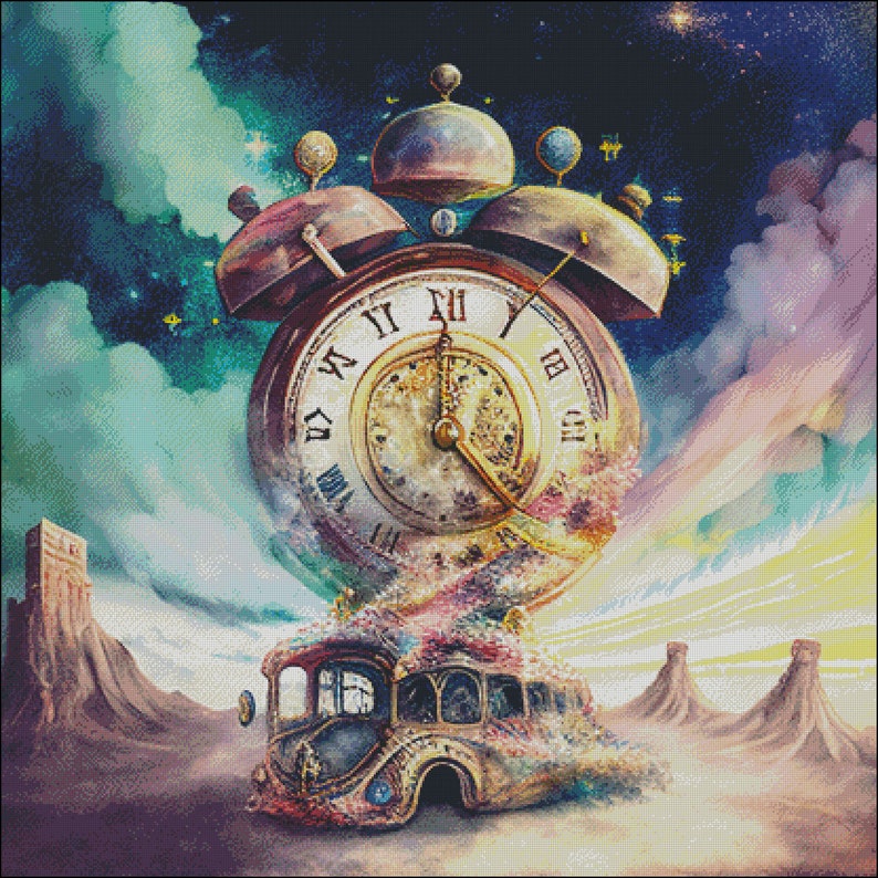 Time Travel Bus: Whimsical Cross Stitch Pattern (digital PDF) - Etsy
