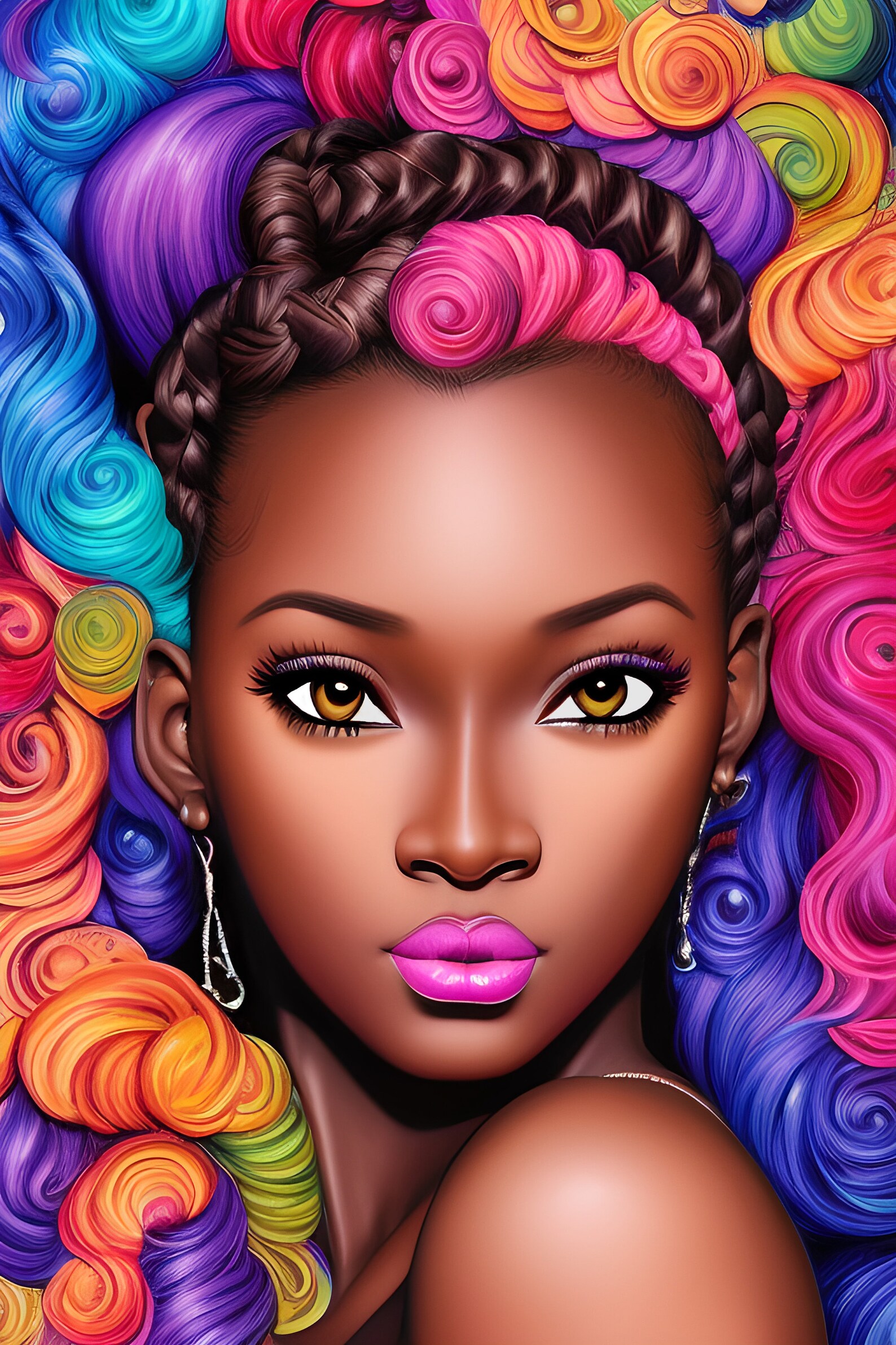 Abstract Woman of Color Beautiful Neon Counted Cross Stitch - Etsy