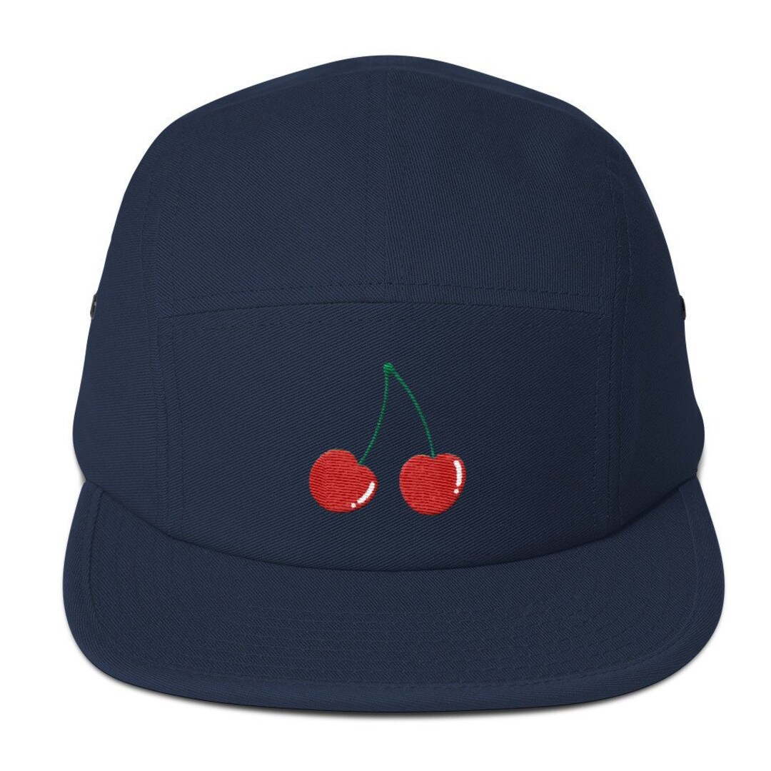 5 Panel Camper Cap Peaked Cap Embroidered/embroidered Cherries/cherries ...