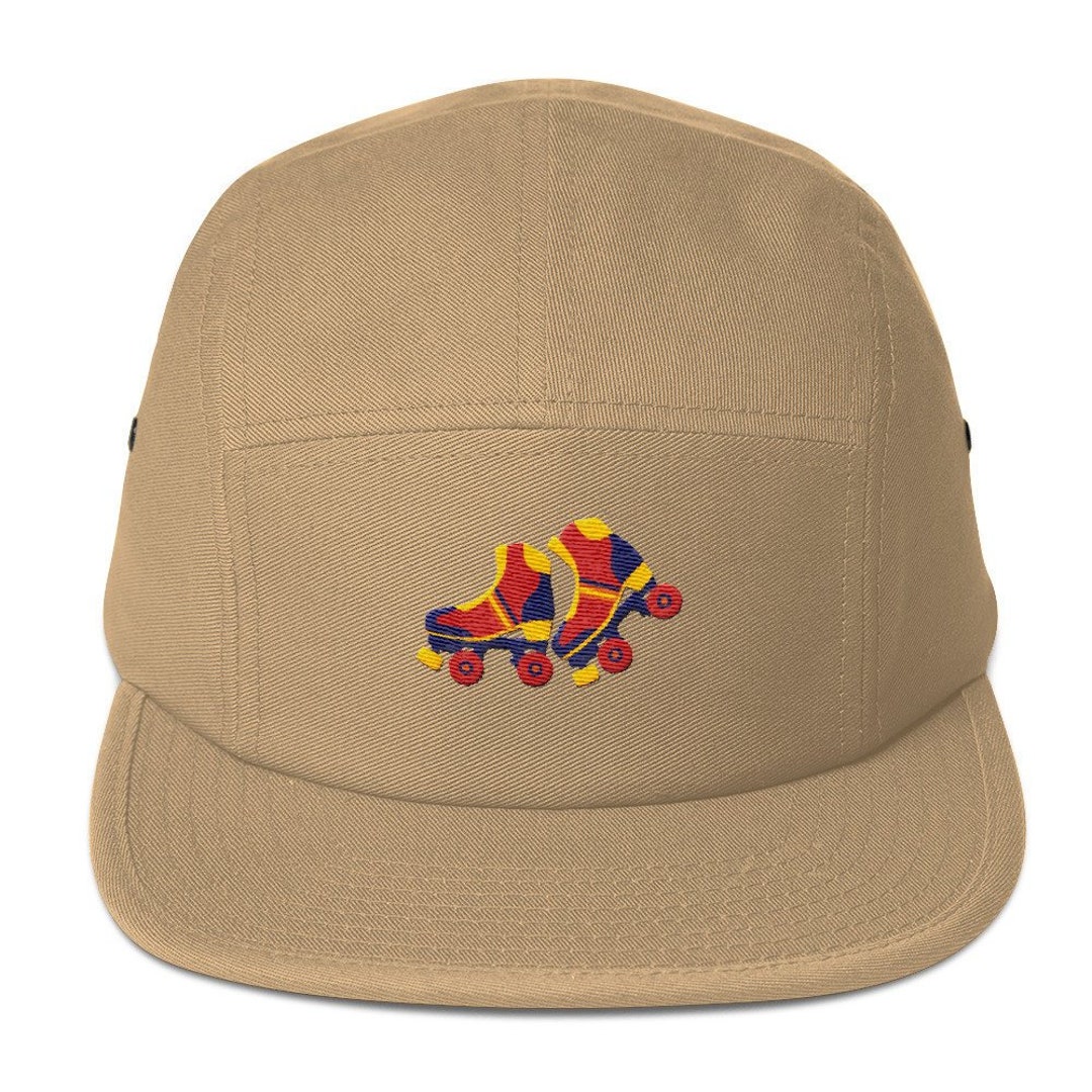 5 Panel Camper Cap Cap Embroidered/embroidered Roller Skates/roller ...