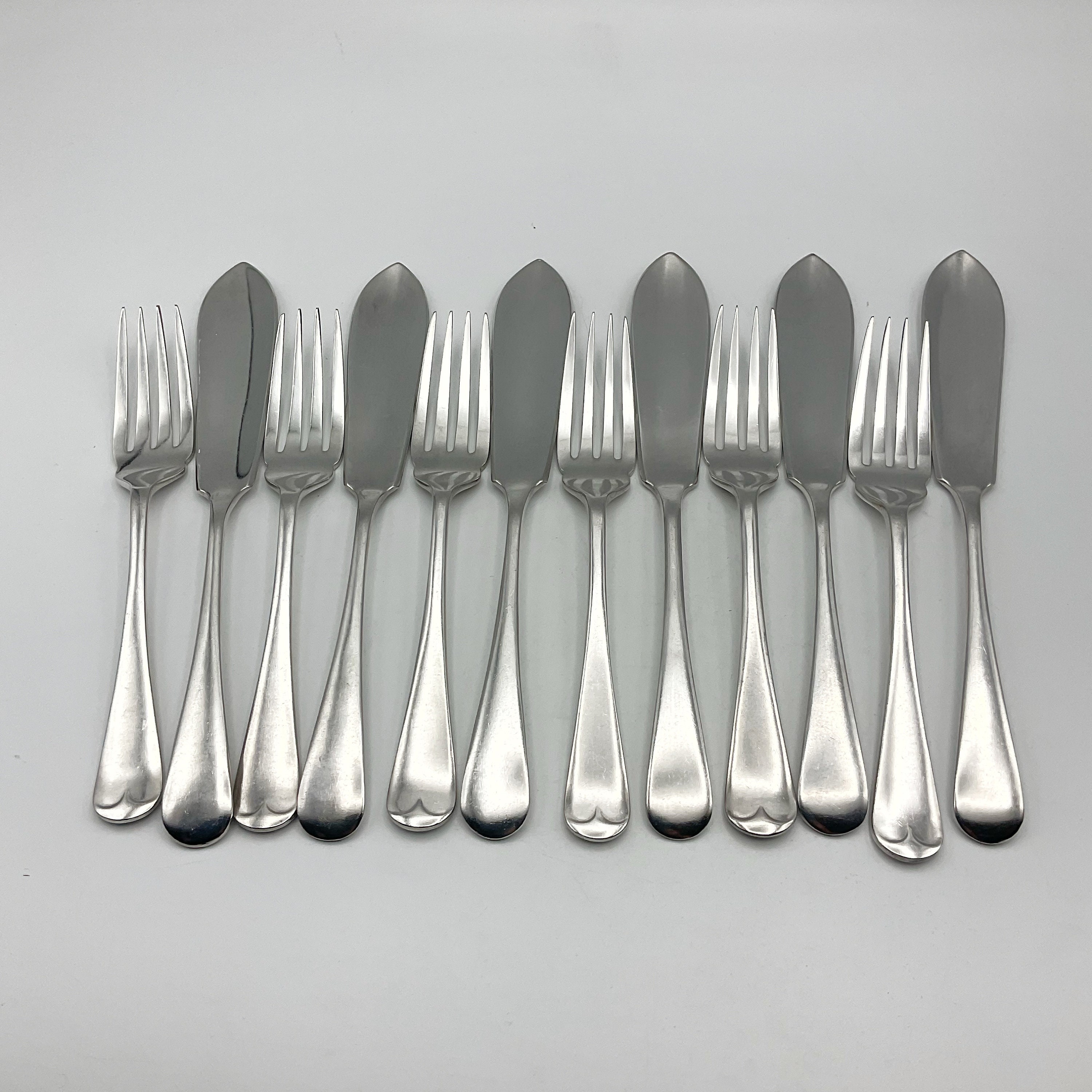 Fish Knives and Forks Set Vintage Silver Plated Cutlery | Etsy