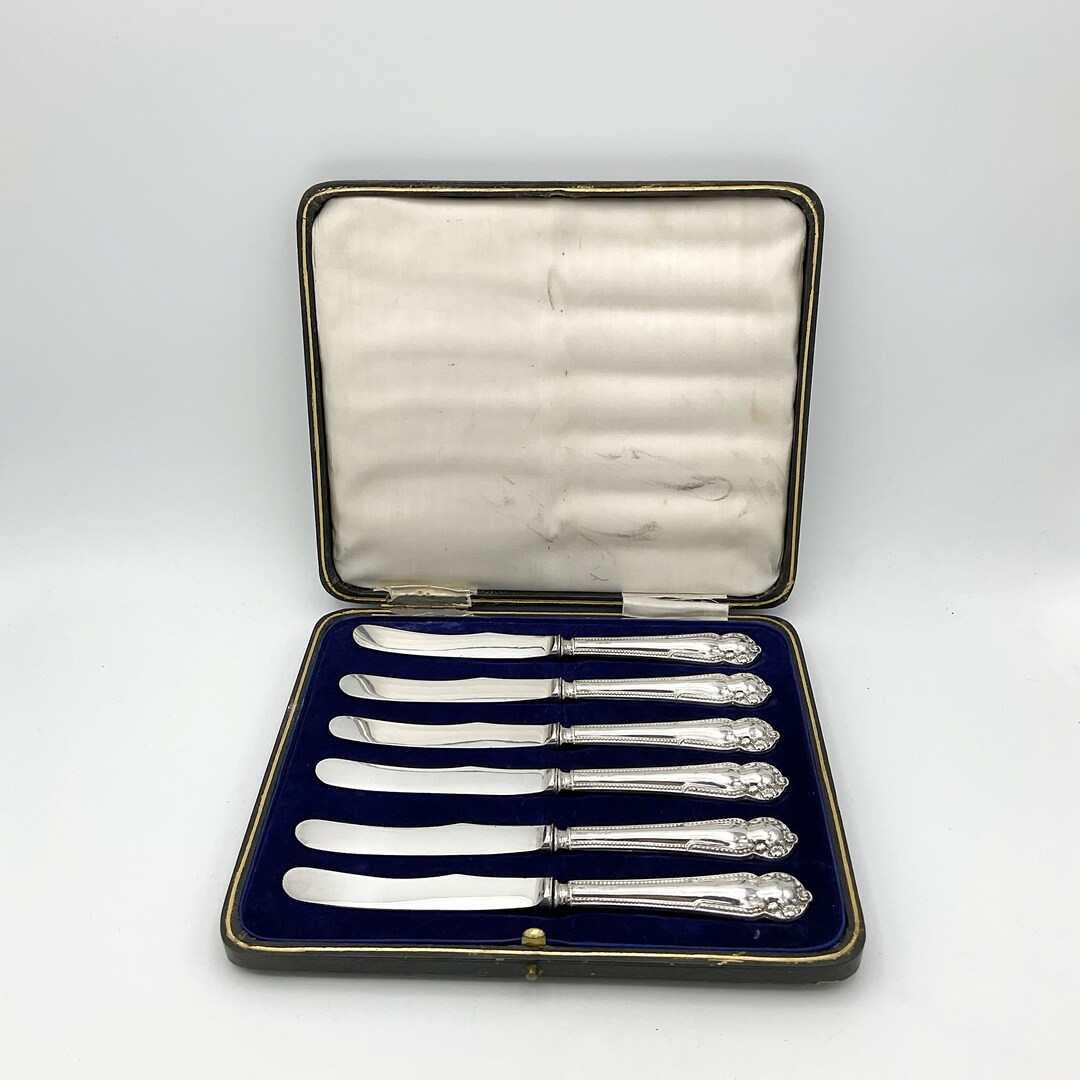 Antique Sterling Silver Tea Knives Set, Butter Knives Set, Side Knives ...
