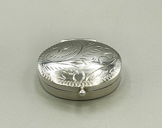 Small Oval Sterling Silver Pill Box, Art Nouveau Design, Pill Case - Etsy